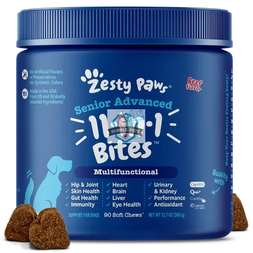 Zesty Paws Senior Advanced 11-in-1 Multifunctional Bites for Senior Do ...