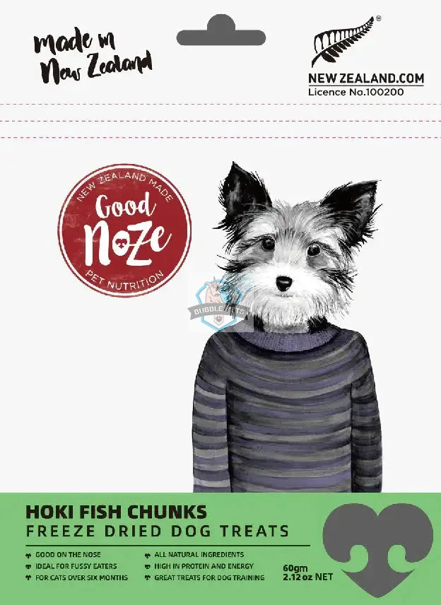 Good Noze Freeze Dried Single Ingredient Hoki Fish Chunks Dog Treats ...